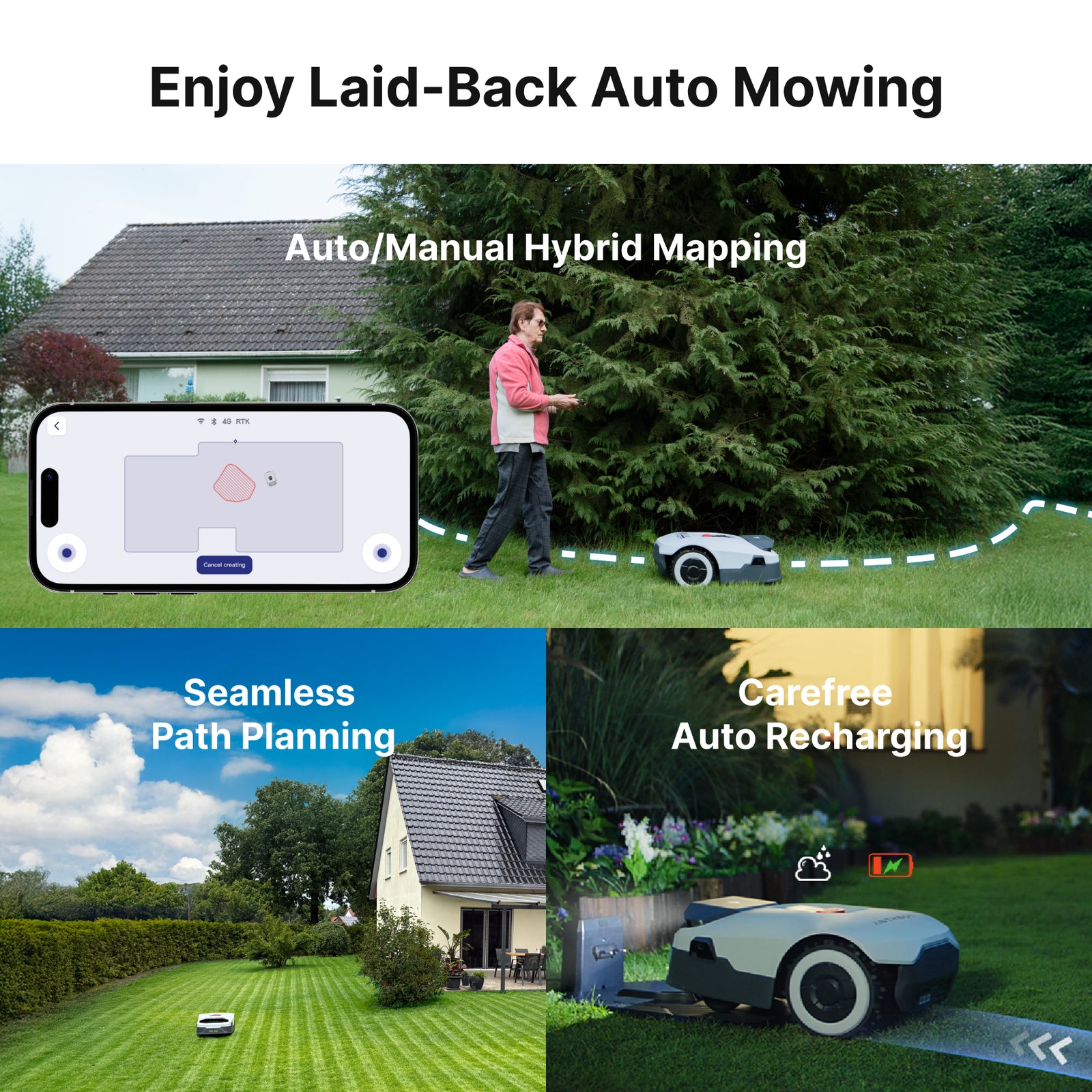 ANTHBOT Genie - AI Robot Lawn Mower Without Perimeter Wire